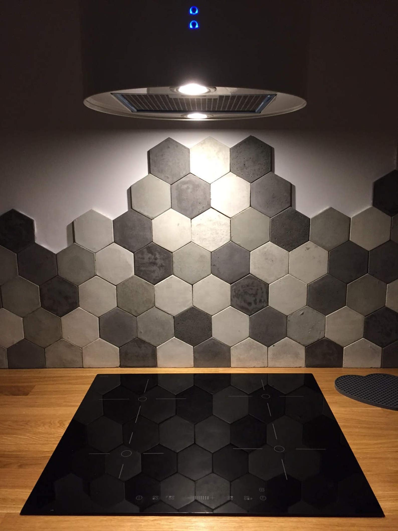 KB2 Sample of Gray Mix Concrete Hexagon Tiles 4pcs | Etsy