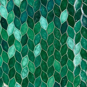 LEAFS - Green Ceramic Tiles - 70pcs - 0,5m2 = 5,4 Sq.ft - Etsy