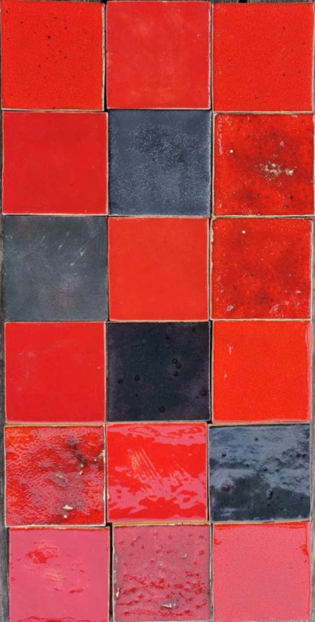KG1 Tetris Ceramic Tiles -RED&ANTRACIT - Mix - Set of 1 M2 - 2,68 Sq.ft ...