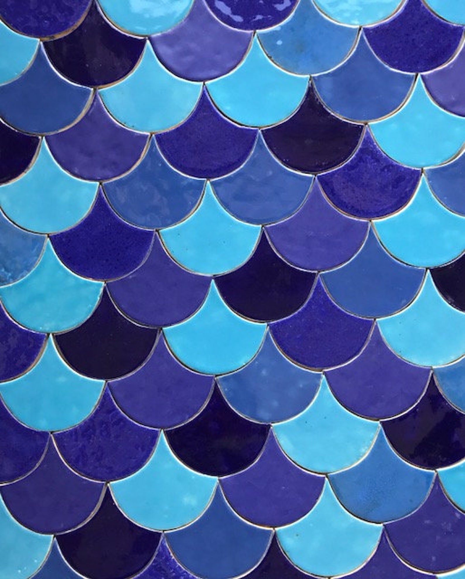 RL Blue Fish Scales Ceramic Tiles 175pcs 1m2 1076 Sq.ft - Etsy
