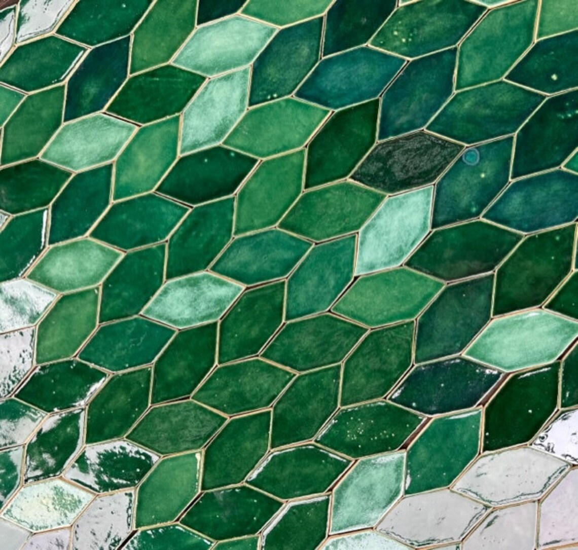 LEAFS - Green Ceramic Tiles - 140pcs - 1m2 = 10,76 Sq.ft - Etsy