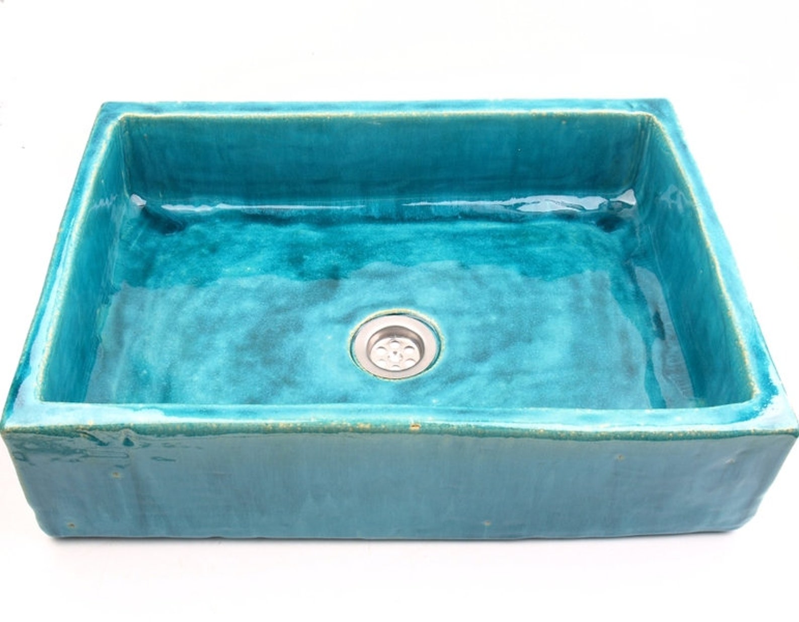 UM17 Big Turquoise Rectangular Sink Overtop Washbasin - Etsy