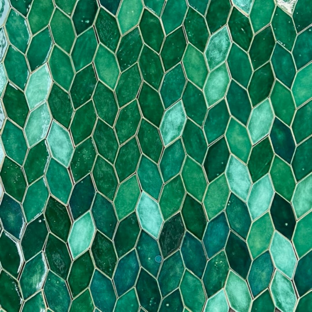 LEAFS - Green Ceramic Tiles - 140pcs - 1m2 = 10,76 Sq.ft - Etsy