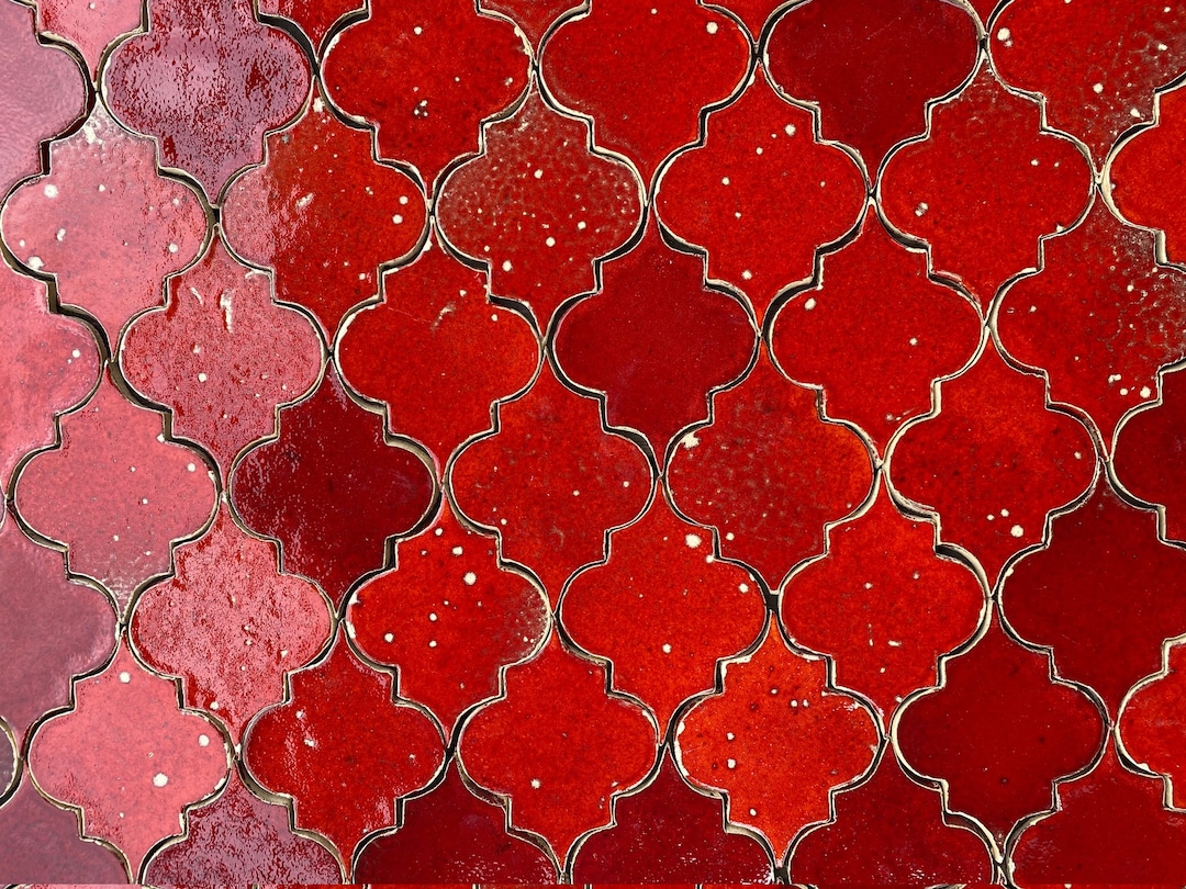 CAS - SAMPLE SET - Moroccan Tiles, Casablanca, Oriental, Red Ceramic ...