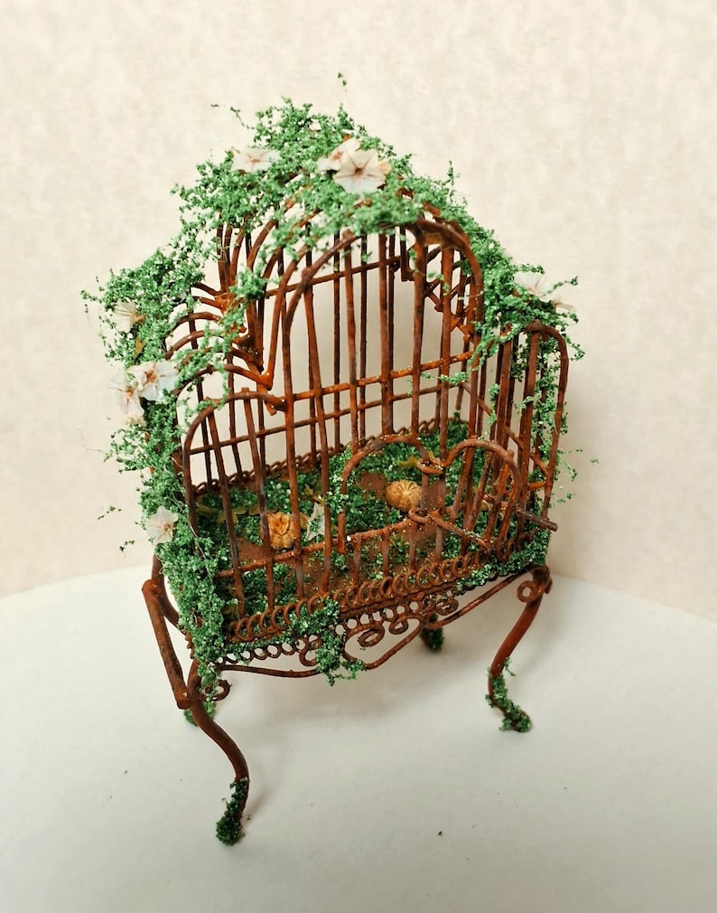 Miniature Dollhouse Fairy Garden Rusty Bird Cage - Etsy