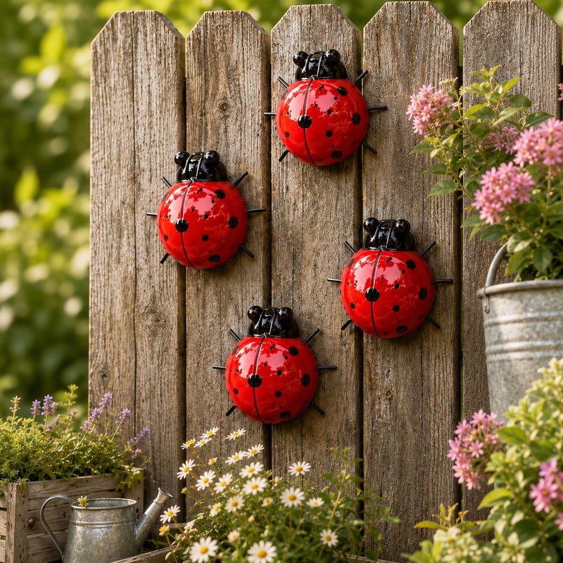 Ladybug Garden Statues - Etsy