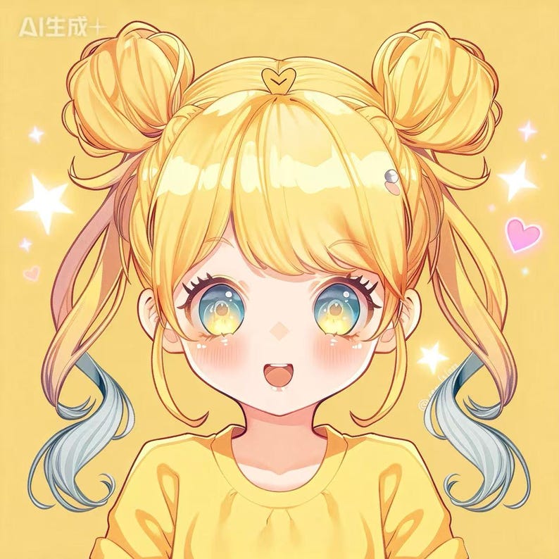 12 Pastel Kawaii Chibi Avatars for Profile Pictures & Stickers - Etsy