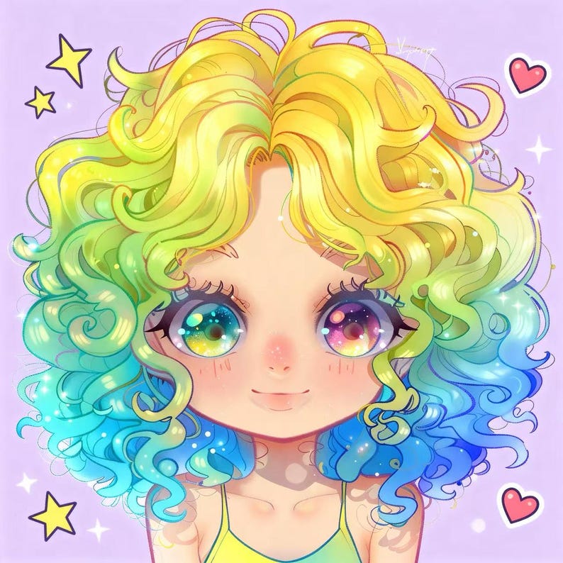 12 Cute Kawaii Chibi Avatars for Stickers & Social Media Profiles - Etsy