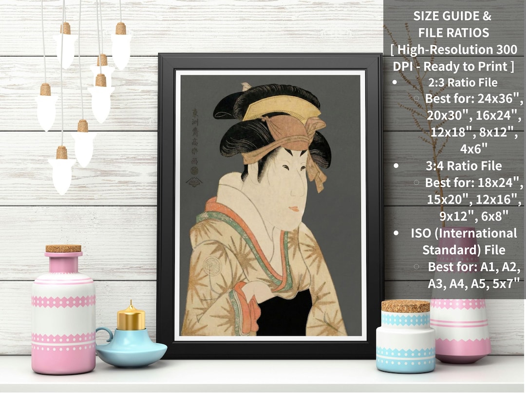 Sharaku Ukiyo-e Digital Print, Segawa Kikunojo III as Oshizu, Japanese ...