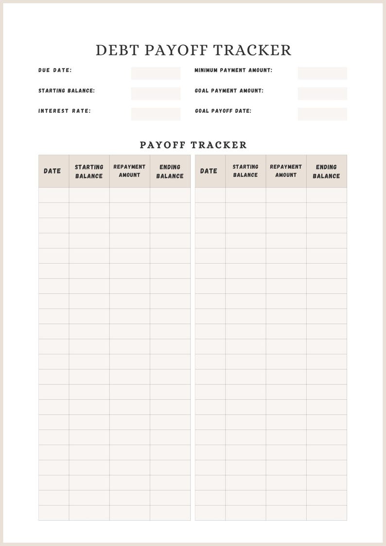 Debt Payoff Tracker Printable PDF | Debt Snowball Planner | Financial ...