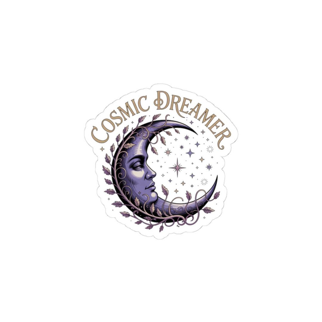 Cosmic Dreamer Moon Face Sticker | Kiss-cut Sticker - Etsy