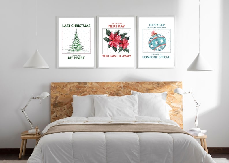 Last Christmas Lyrics Printable | Christmas Wall Art | Holiday Home ...