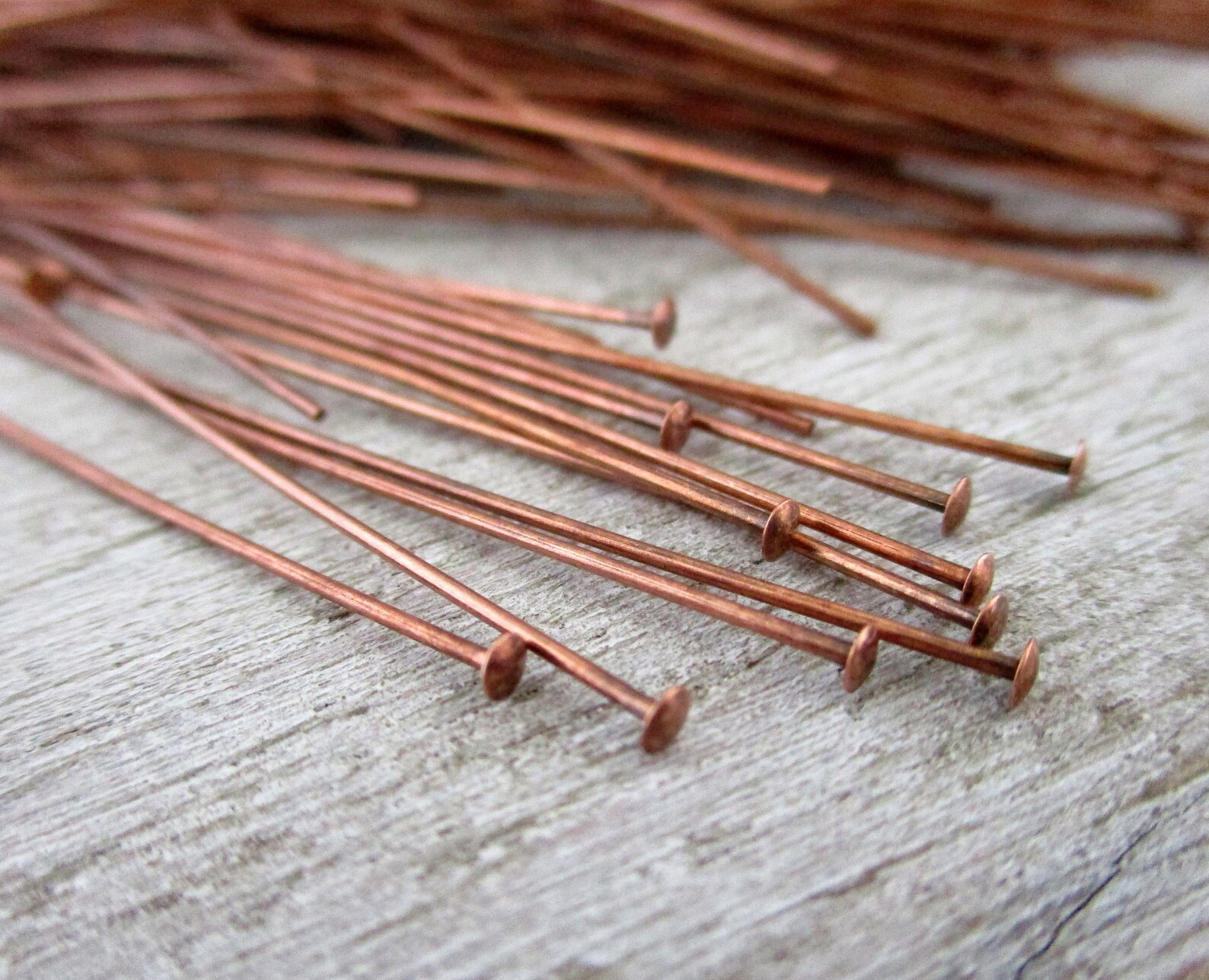 COPPER HEADPINS Oxidized 24 gauge 2 inch length You Get 100 | Etsy