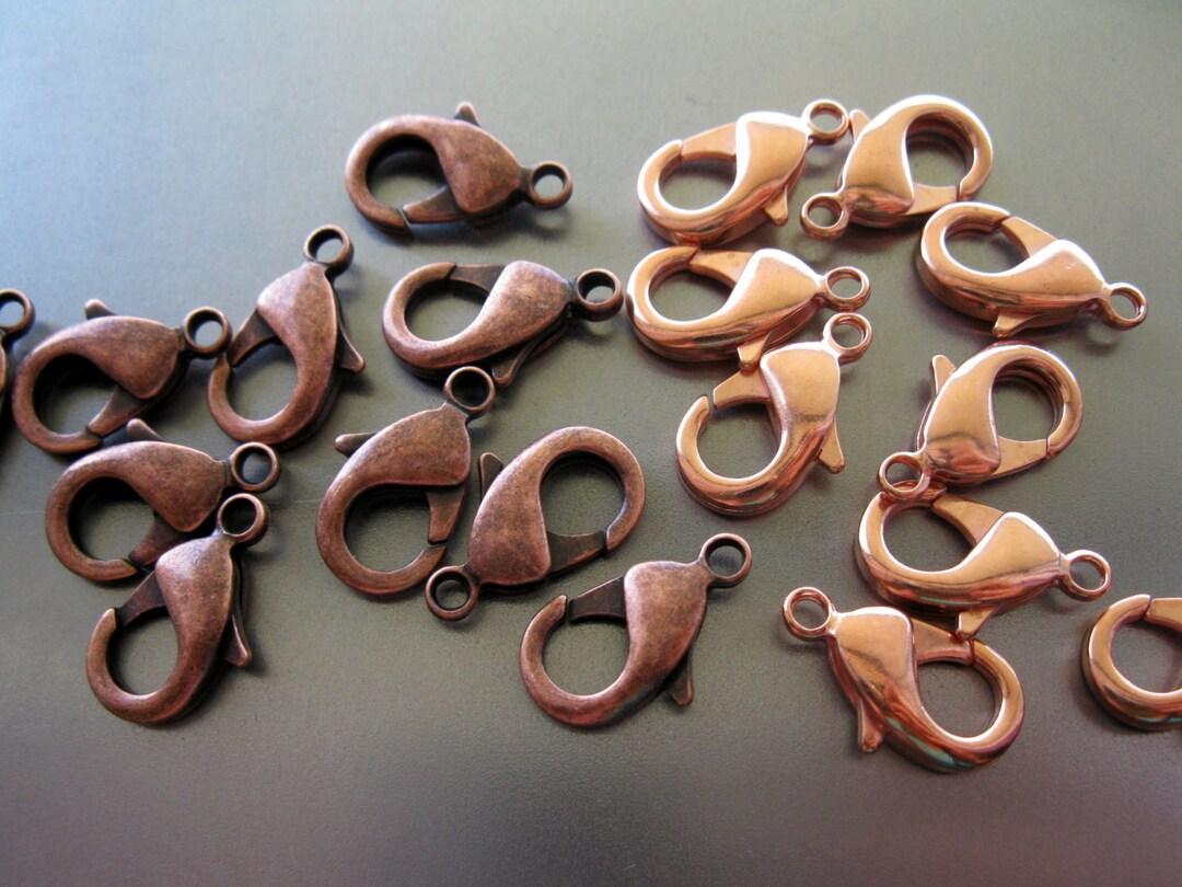 4 Copper Plated Brass 20x12mm Trigger Clasp, Large Clasp Choice of ...