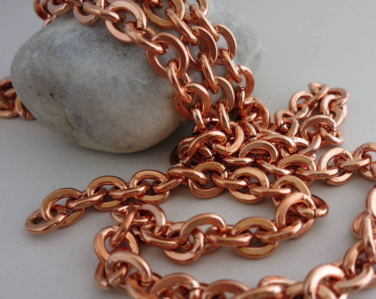 COPPER HEAVY CABLE Chain, Large Link, 11 X 9mm, 1 Ft to 20 Ft Bulk ...
