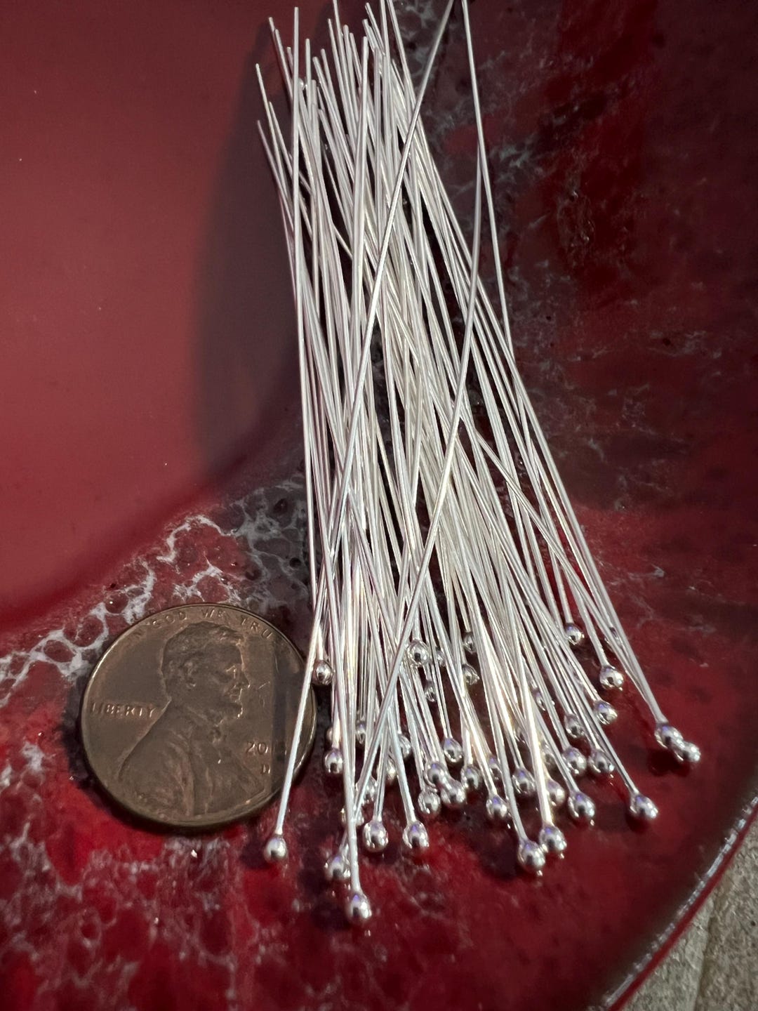 Sterling Silver 22G 3" Head Pins With 2mm Ball, Set of 10, Ready to ...