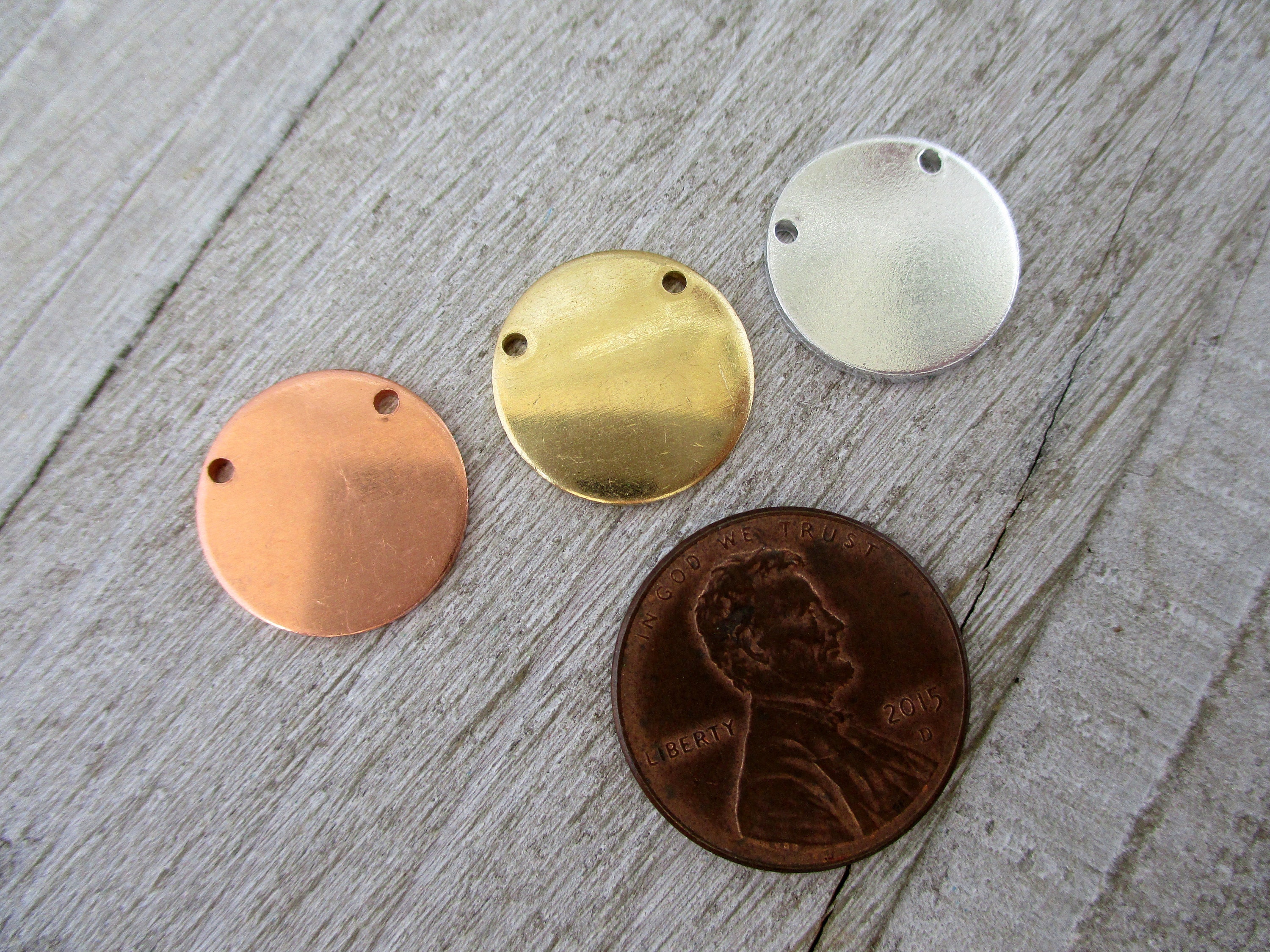 6 Round Metal Tags With 2 Holes 9/16 Impressart - Etsy UK