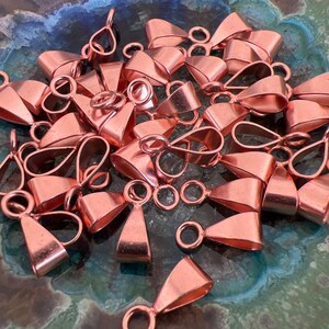 10 COPPER BAILS 14mm With Closed Rings, Ready to Ship! - Etsy