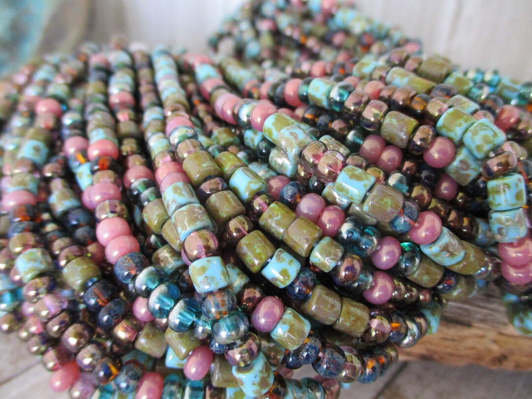 6/0 Painted Tea Cup Bead Mix, Full Strand Approx 160 Beads, 4mm Czech ...