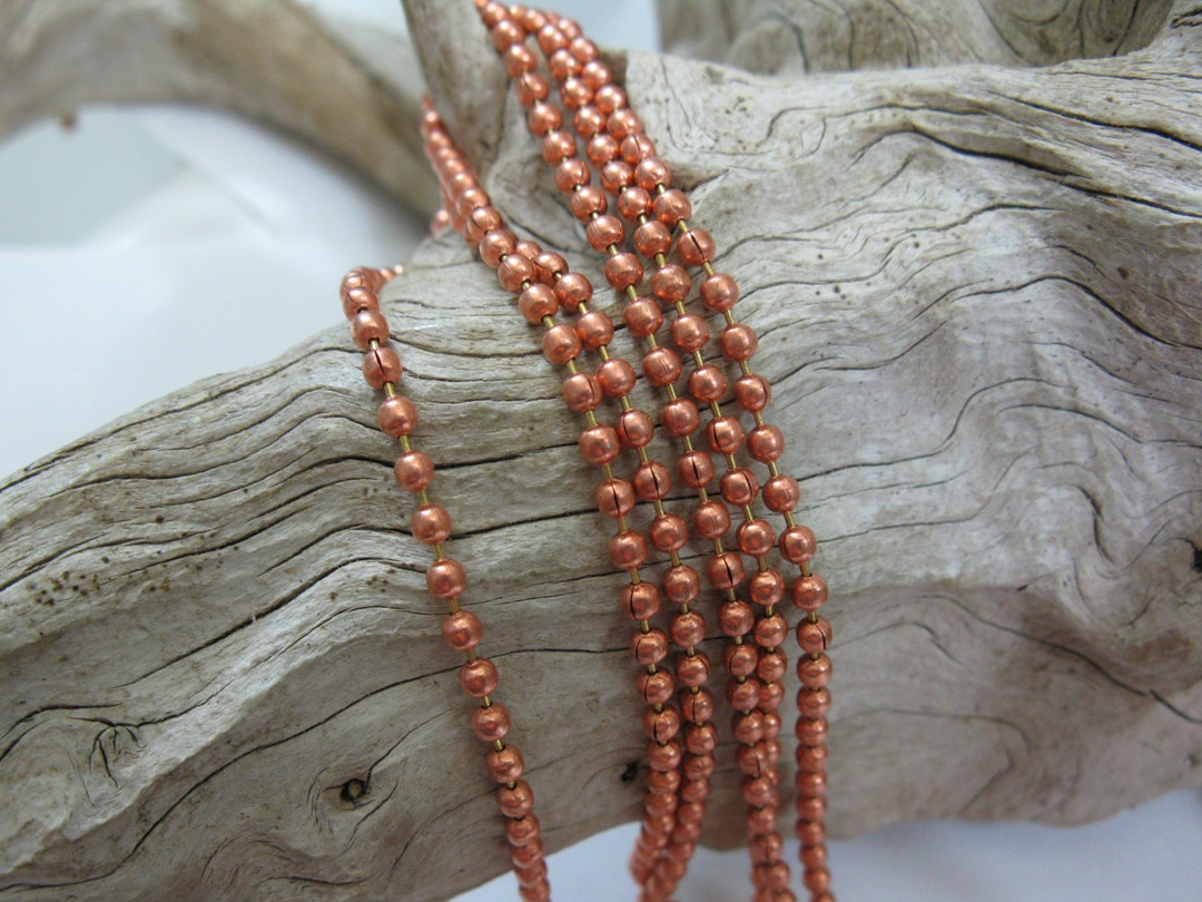 2.4mm Copper Ball Chain With Connectors - Made in USA - Etsy