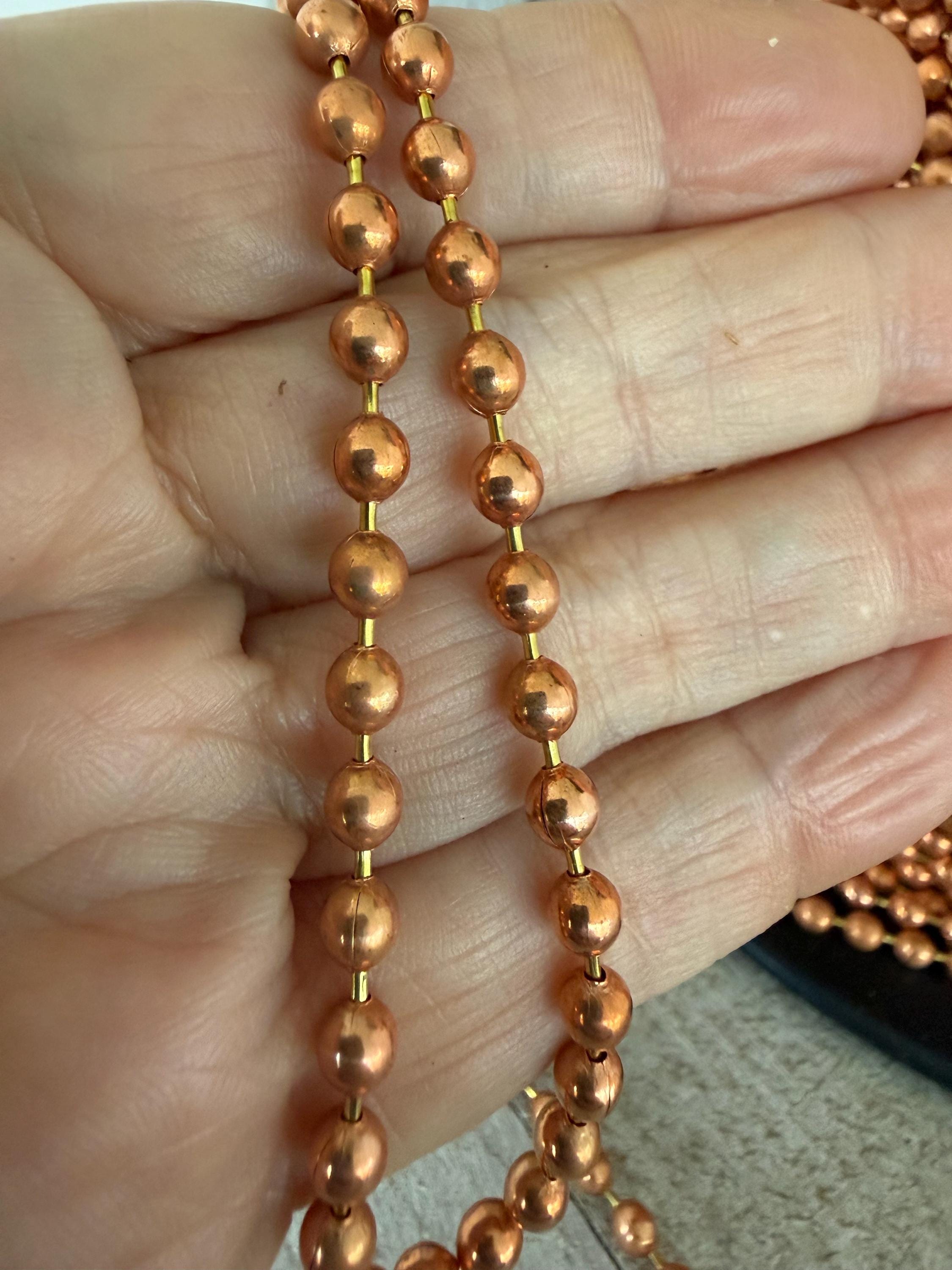 Copper Ball Chain 4.5mm Balls, 1 Ft to 50 Ft. Bulk Chain, Unsealed ...