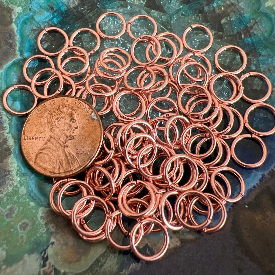 18G 8mm Copper Jump Rings, Pk of 50, Bright Sealed All Copper, Not ...