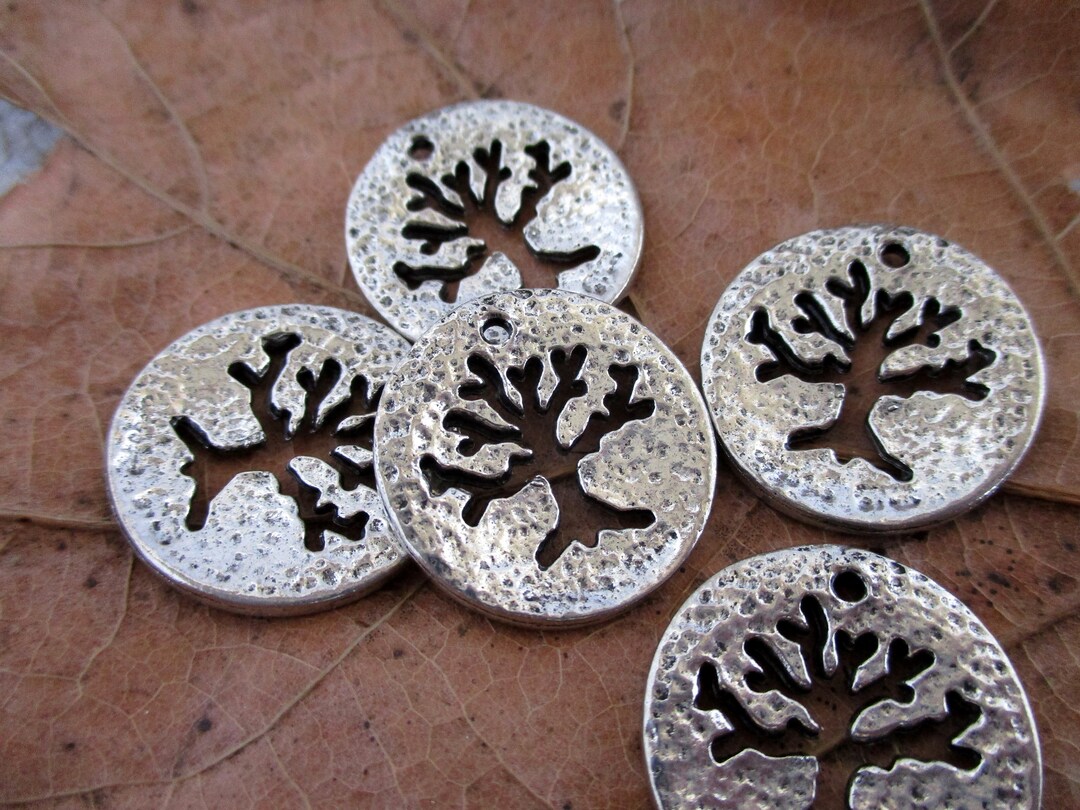 Tree of Life Antique Pewter Charm, 20mm, Made in USA - Etsy