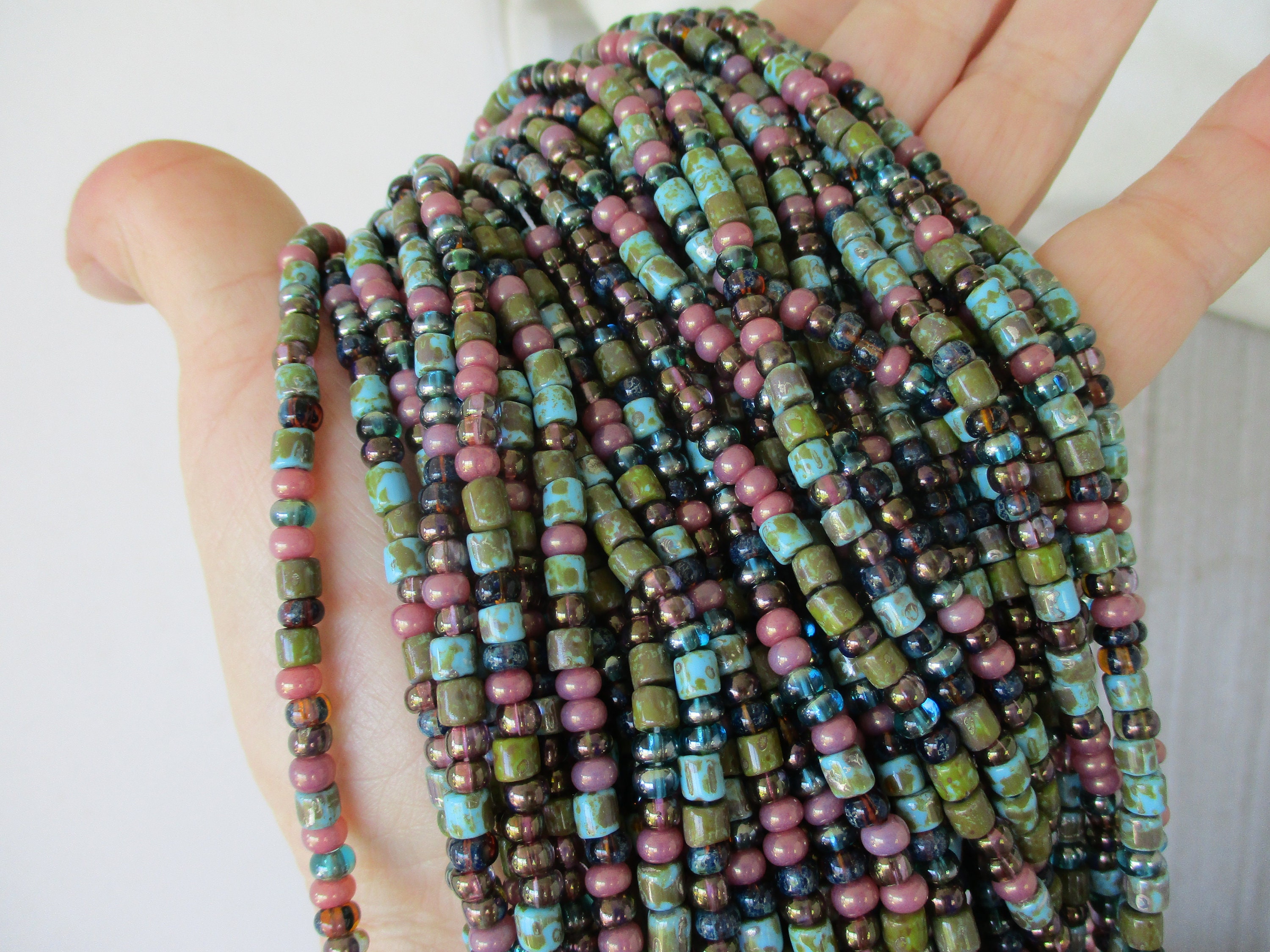 6/0 Painted Tea Cup Bead Mix Full Strand Approx 160 Beads - Etsy