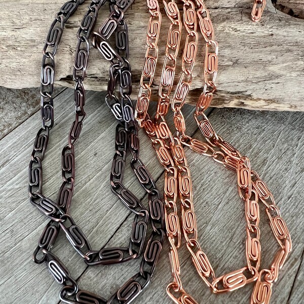 Copper Scroll Chain Bracelet - Etsy