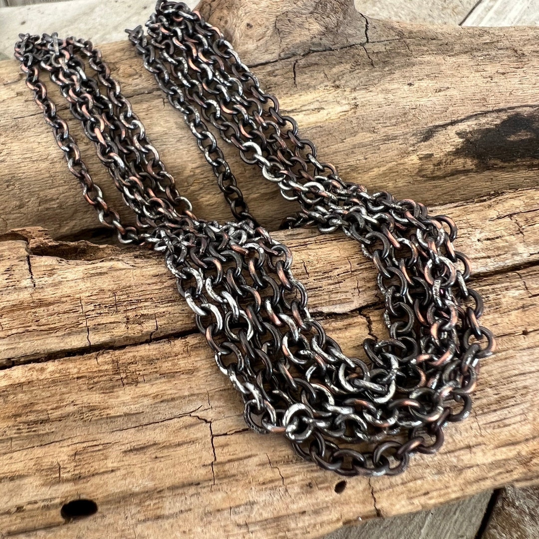 Ancient Relic Patina COPPER Chain, Antique Silver Patina, Mixed Metal ...