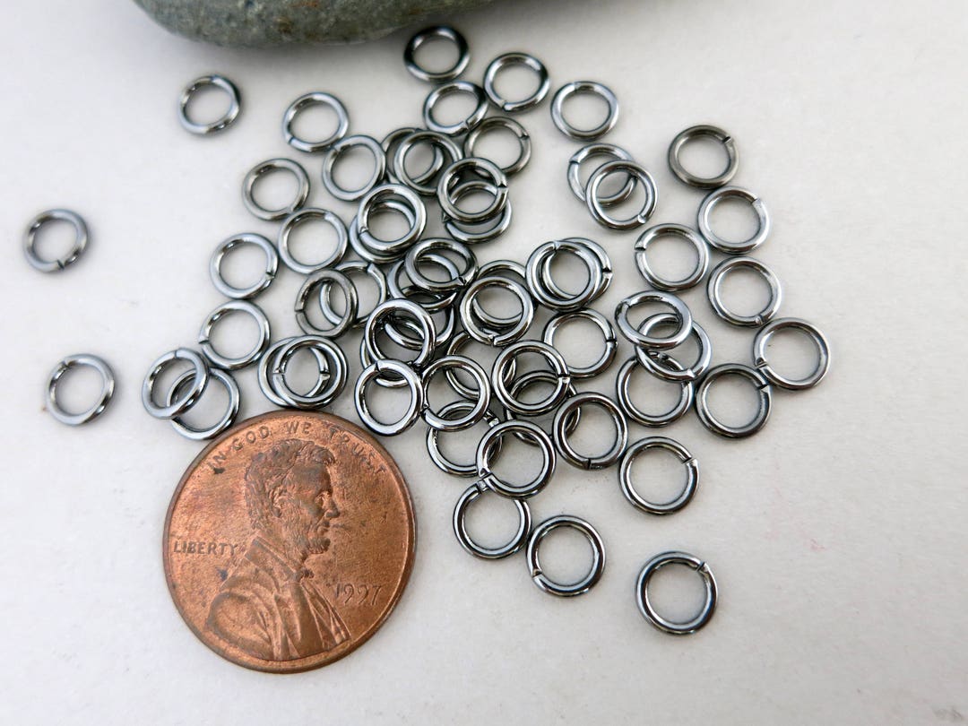 6mm 18G Gun Metal Jump Rings, Round Open Rings, 100 Pieces, Ready to ...