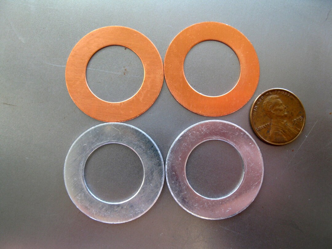 1 1/4 Inch Washers, Round Stamping Blanks, Copper or Aluminum, Set of 4 ...
