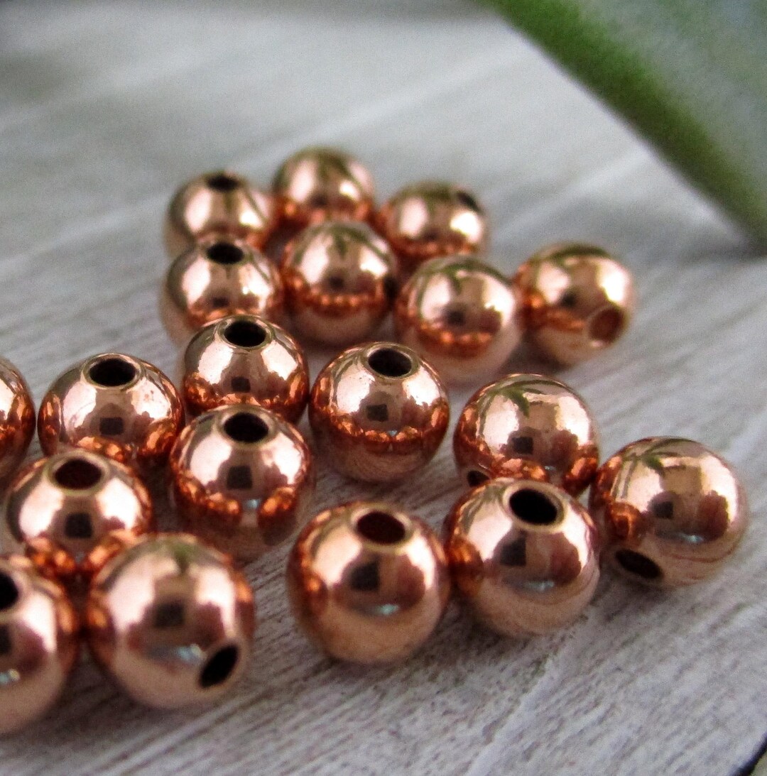 4mm Pure COPPER BEADS Round Seamed Beads With 1mm Hole, 50 Pieces - Etsy