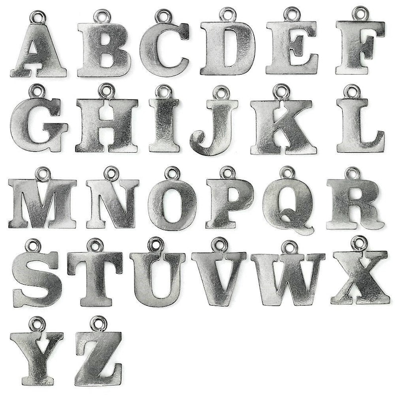 Pewter Alphabet Charm With Aluminum Jump Ring Impressart - Etsy