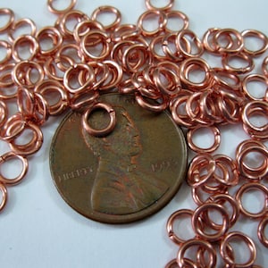19G 5mm Copper JUMP RINGS, Pack of 100, Bright Copper, Solid Copper ...