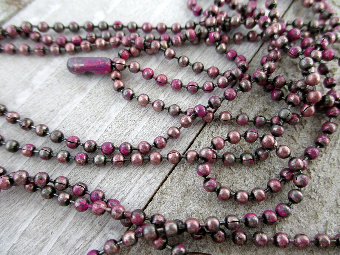 2.4mm Ball Chain ASHES OF ROSES Patina Greyed Rose Hand - Etsy
