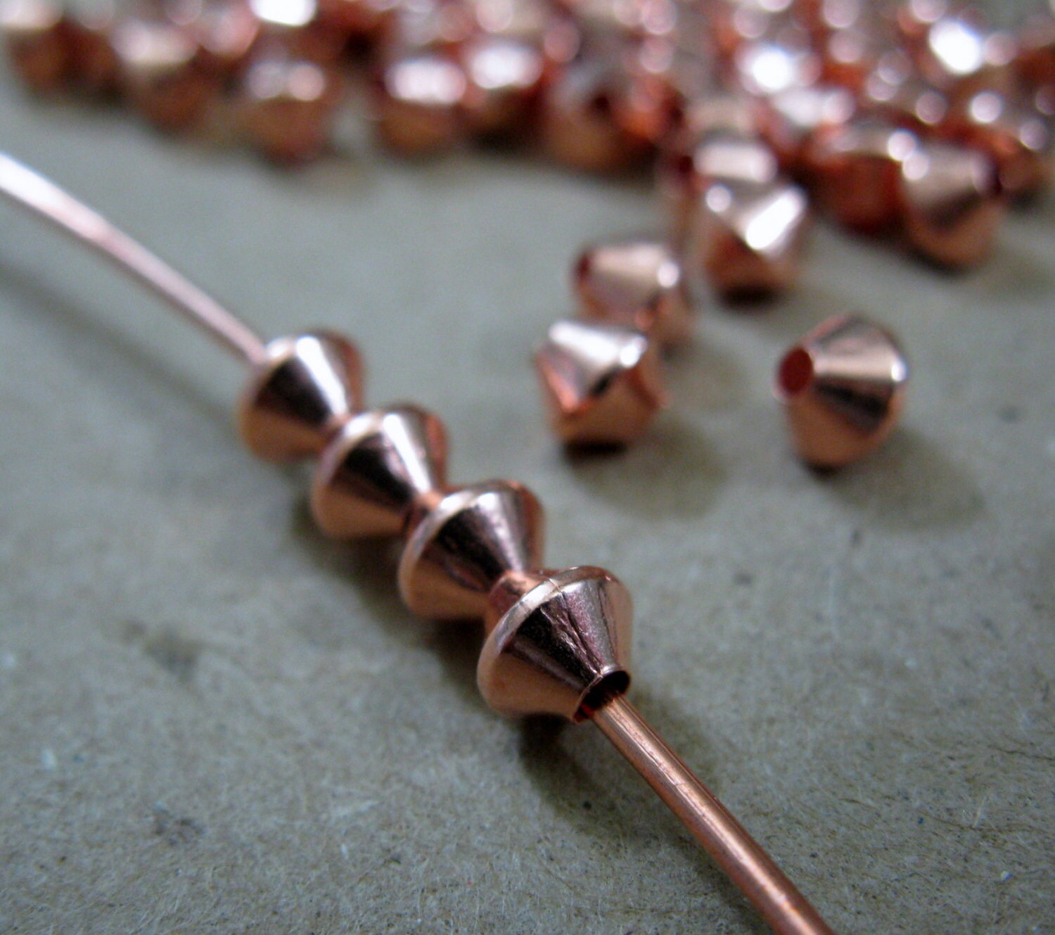 COPPER BEADS Rombo 4.8mm Beads 50 Pieces Copper Bicone Beads - Etsy