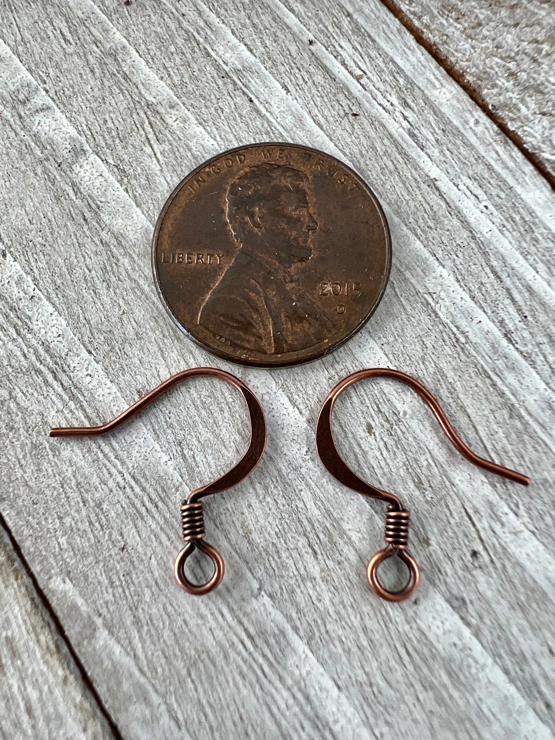 Genuine Copper Antiqued Ear Wires, 20 Pairs, 16mm Length, Flattened ...