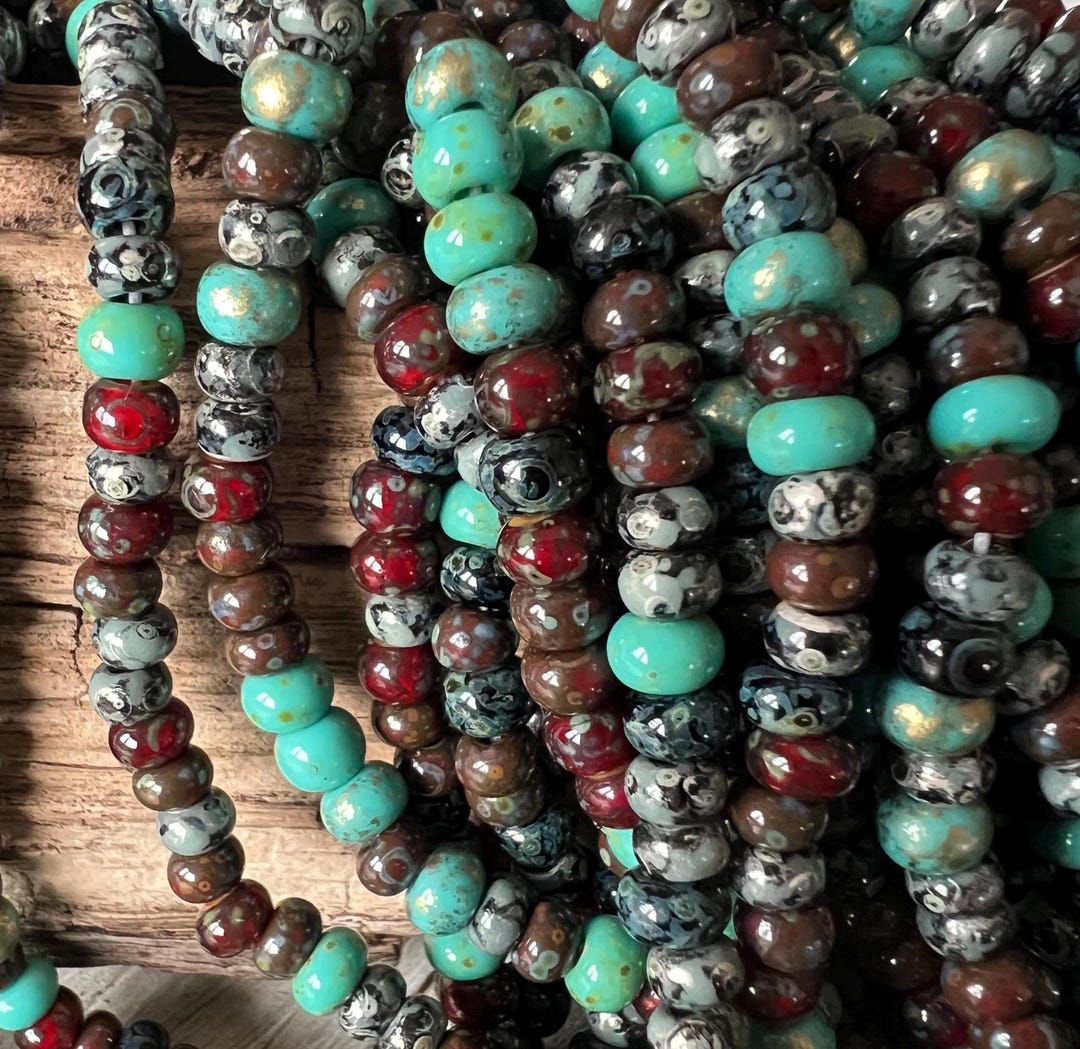 5/0 & 6/0 Jeweled Dragon Picasso Seed Bead Mix, About 170 Beads on 19 ...