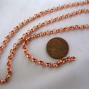 Copper Rolo Chain 4.6mm: Bright or Oxidized, Bulk Lengths (no Clasp) - Etsy