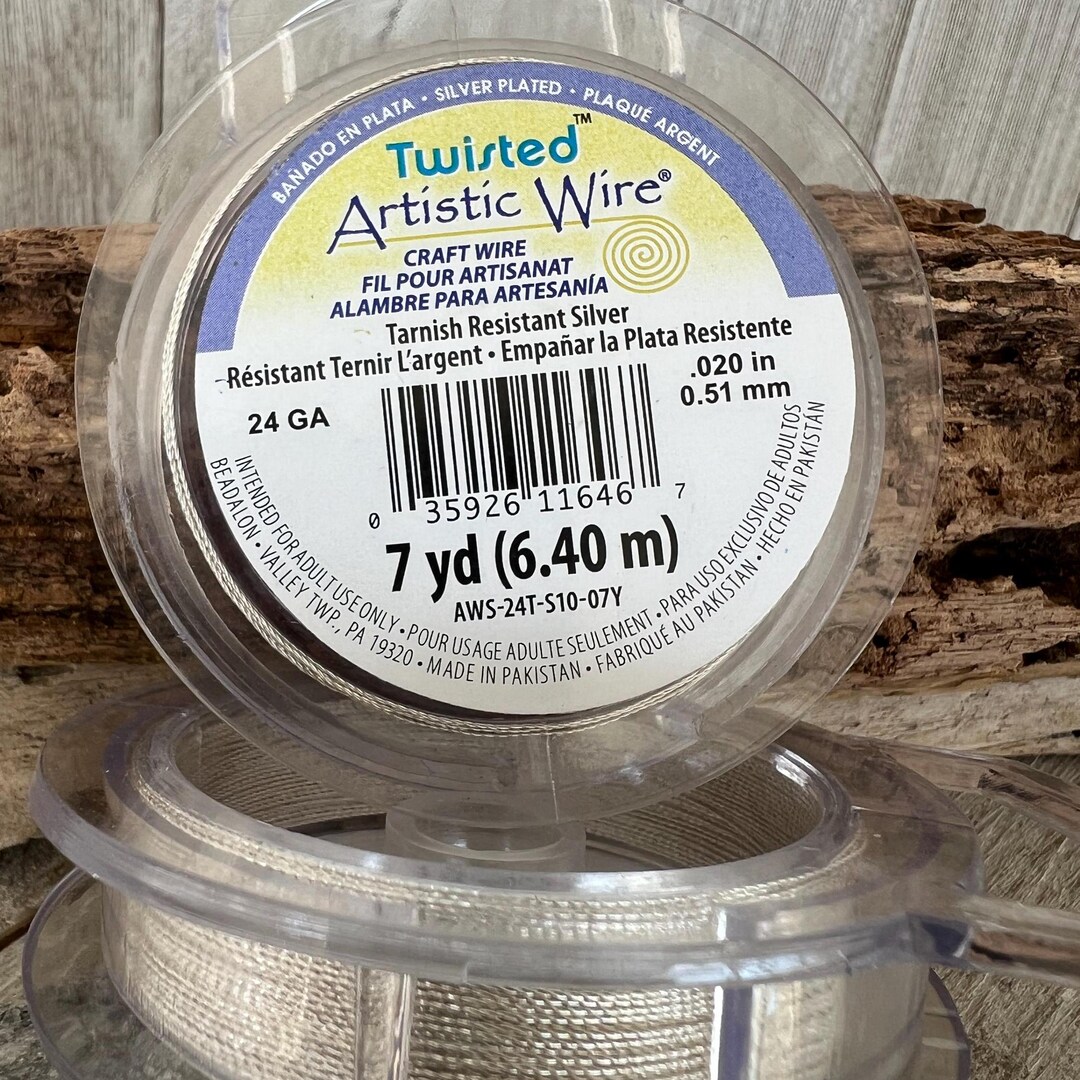 Artistic Wire 24G Twisted Silver Craft Wire, 7 Yards Tarnish Resistant ...