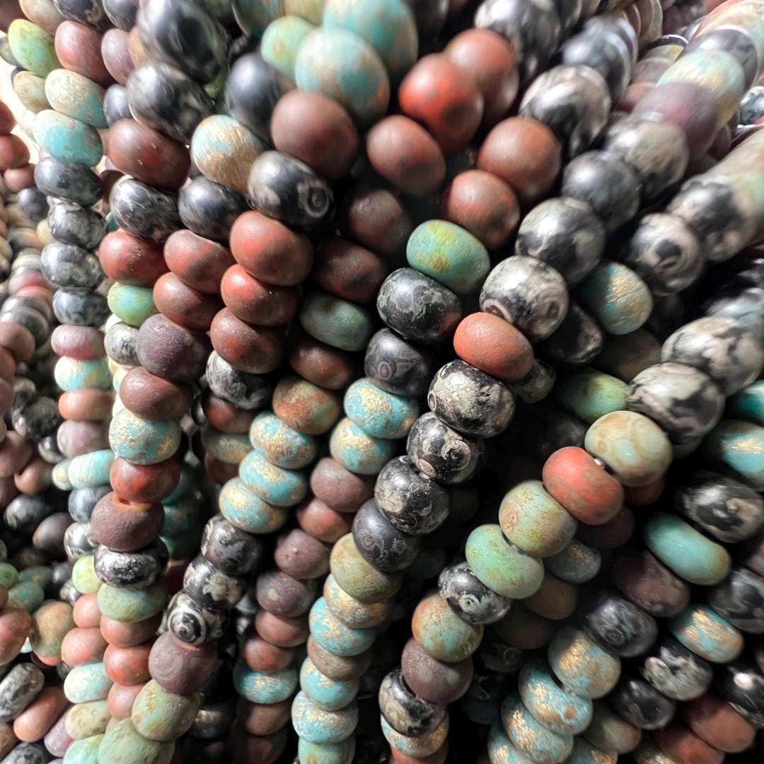 6/0 Sierra Gold Seed Matte Bead Mix, About 200 Beads on 20" Strand ...