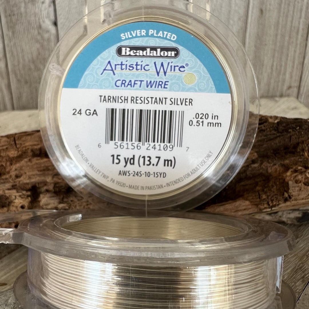 Artistic Wire 24G Silver Craft Wire, 15 Yd Tarnish Resistant Silver ...