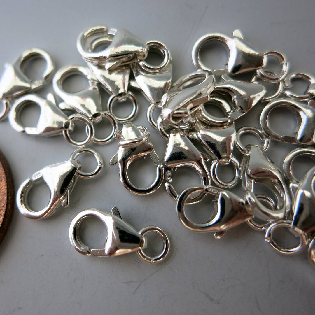 Sterling Silver Lobster Claw Clasp With Open Ring 4mm X 8.8mm - Etsy