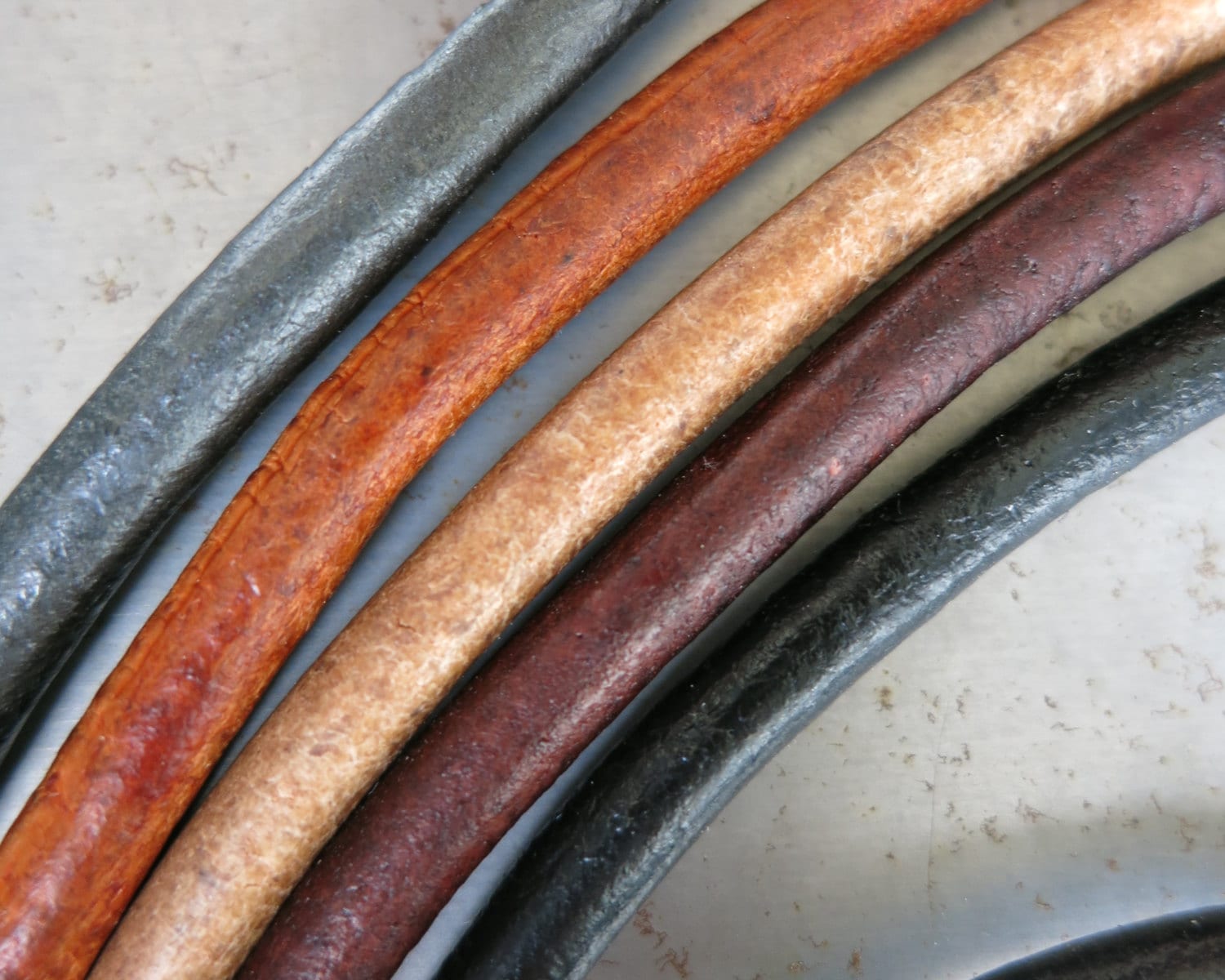 5mm Leather Cord 3 Feet Gun Metal Natural Black or Glossy - Etsy