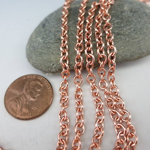 COPPER CABLE CHAIN, 4.25mm X 3.6mm Links, Pure Copper Bulk Chain, No ...