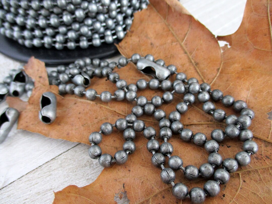 Dungeon Grey 4.5mm Ball Chain, Bulk Chain 6" to 20 Ft, 1 Connector With ...