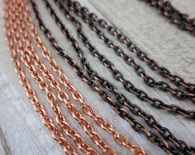 Copper Rolo Chain 4.6mm, Bright or Oxidized, 16 to 72 Inch Lengths ...