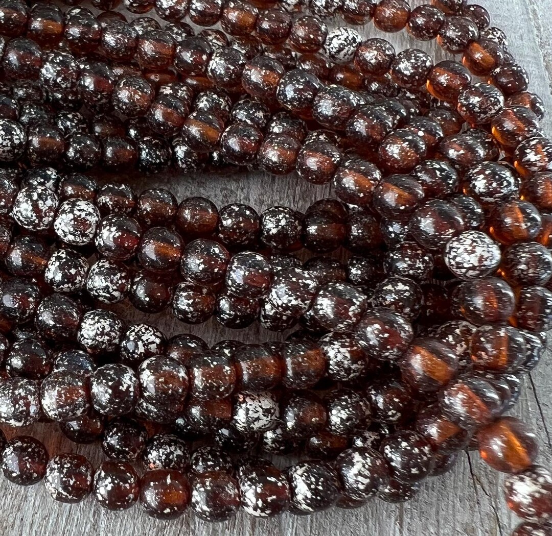 4mm Root Beer Float Druks, Czech Glass Beads, Strand of 50 - Etsy