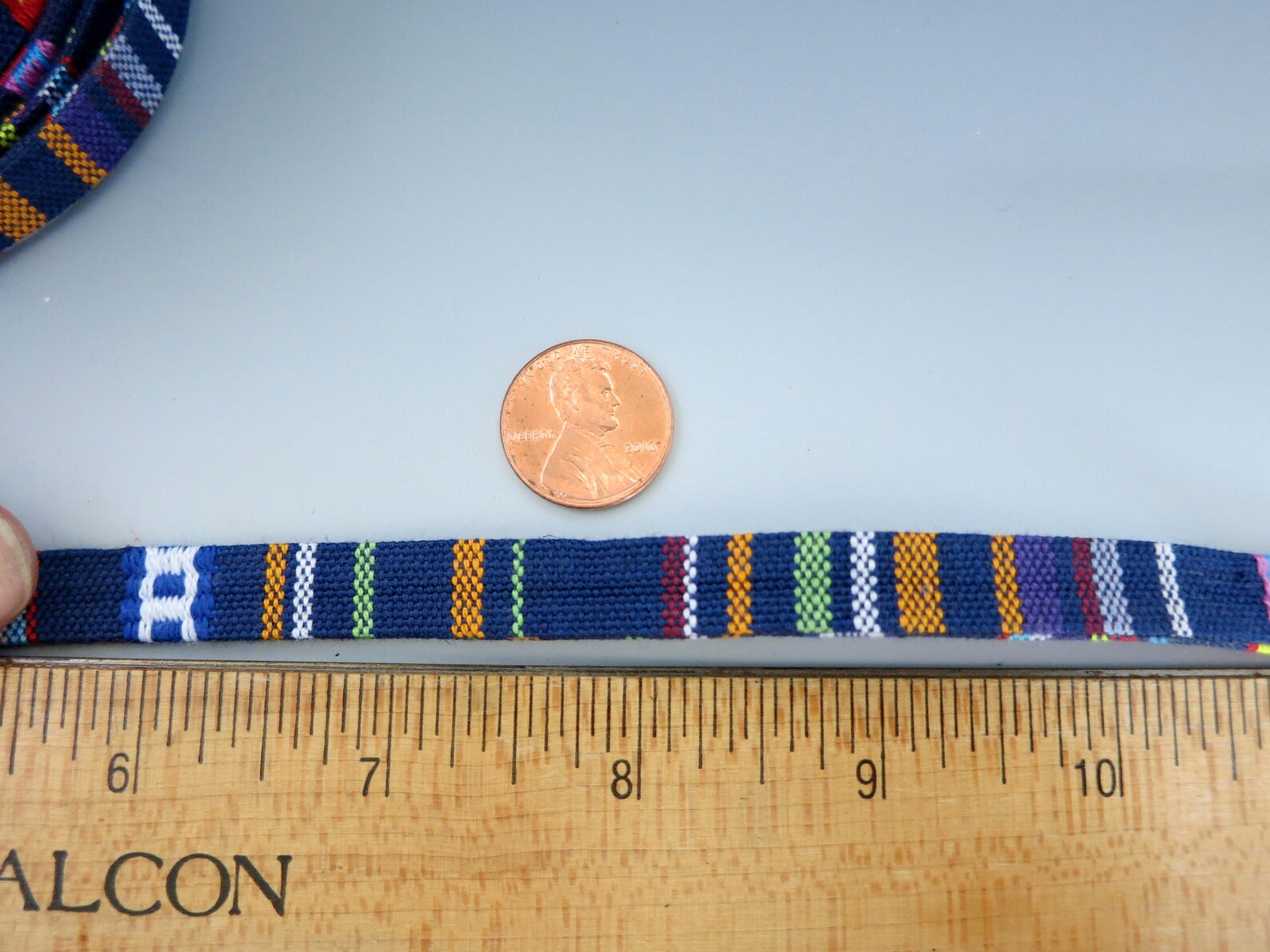 10mm Wide Woven Native Flat Cotton Cord Blue Multicolors by - Etsy